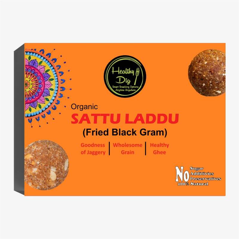Buy Organic Sattu Laddu (roasted black gram) 200Gm Online at Low Prices ...